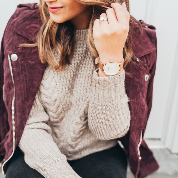 Jackets & Coats | Faux Suede Wine Red Women Blazer Moto Jacket Belted ...